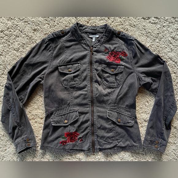 Maurices | Jackets & Coats | Vintage 9s Lightweight Rose Embroidered ...